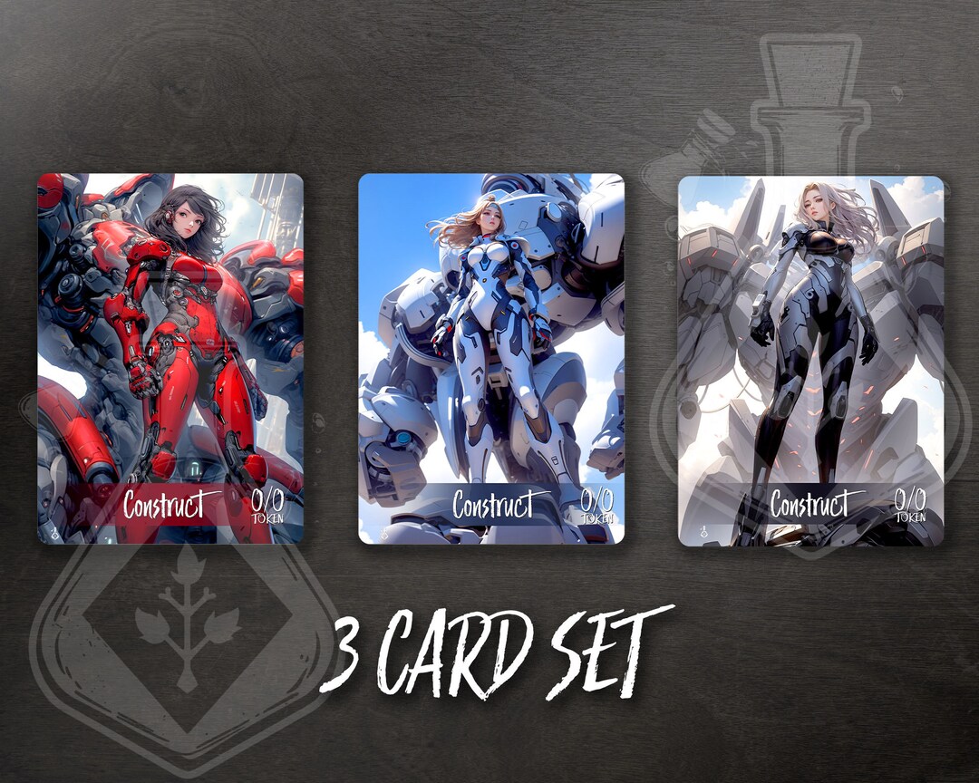 Set of 3 CONSTRUCT - Token for TCG - Full Custom Art - Waifu Gallant ...