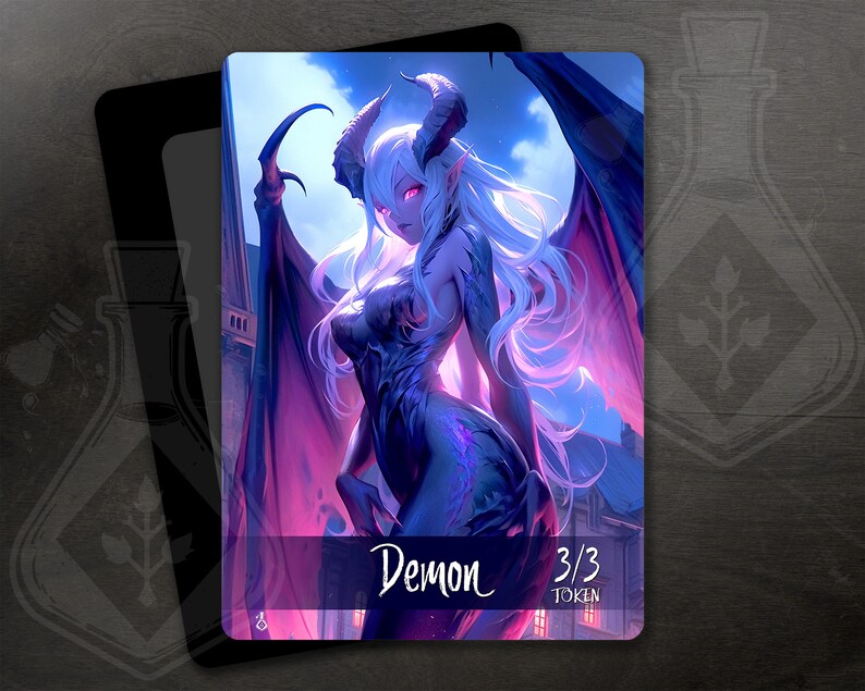 DEMON Token for TCG Full Custom Art Gorgeous Demon Waifu - Etsy