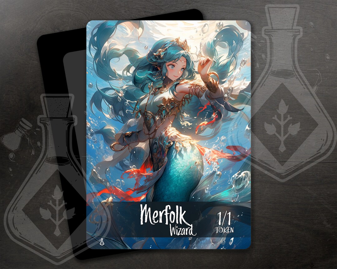 Merfolk Wizard Token for TCG Full Custom Art Enigmatic Seafarer ...