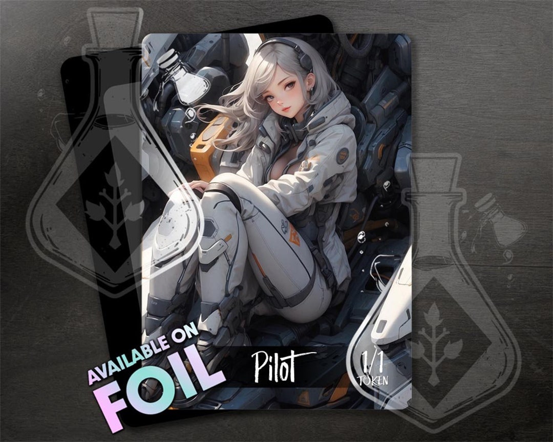 PILOT Token for TCG - Full Custom Art - Anime Waifu - Stunning Pilot of ...