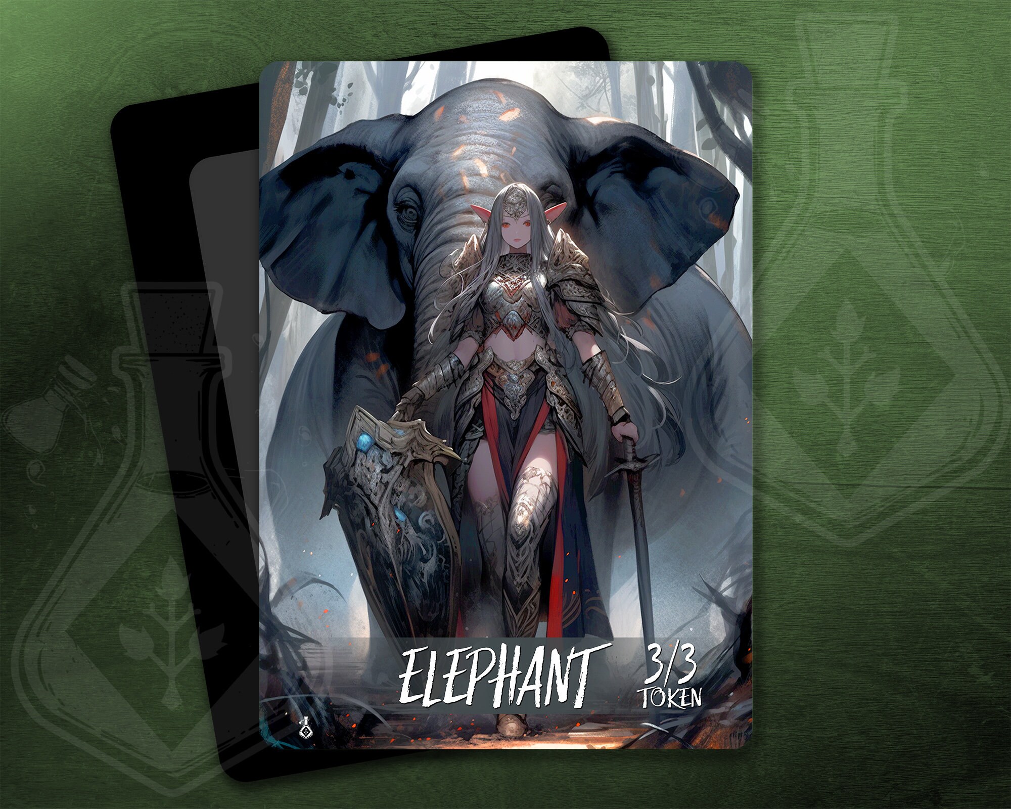 ELEPHANT Token for TCG Full Custom Art Beautiful Armored - Etsy