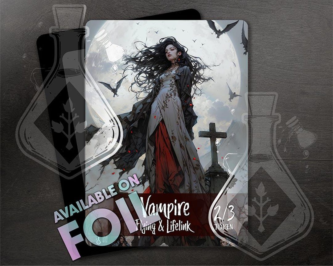 Vampire TOKEN With Flying & Lifelink - Full Custom Art - Horror Token ...