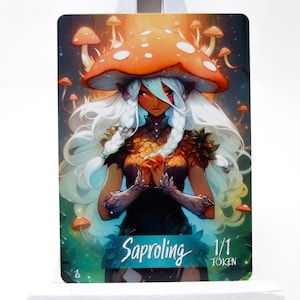Saproling Token for TCG Full Custom Art Orange Gorgeous Mushroom Lady ...