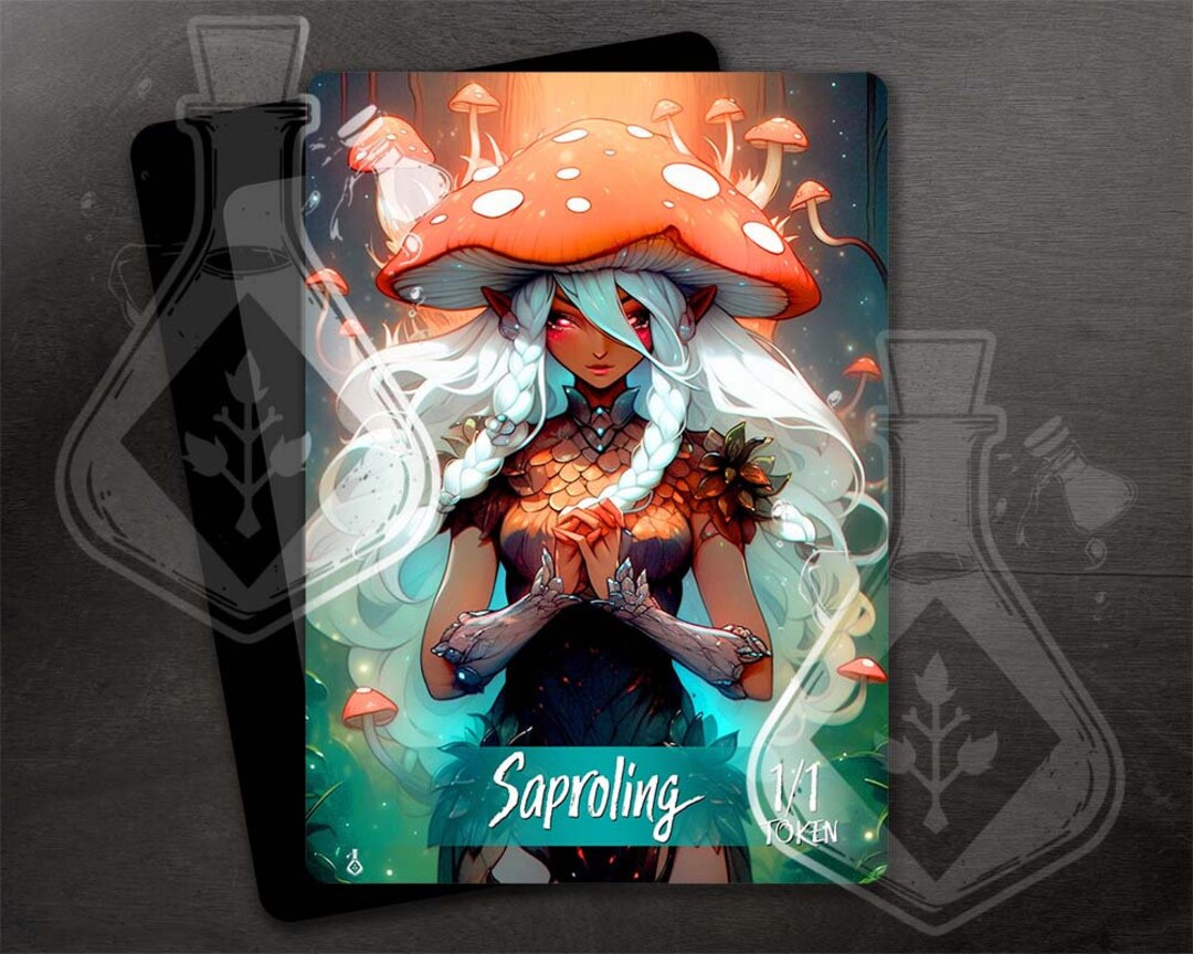 Saproling Token for TCG - Full Custom Art - Orange Gorgeous Mushroom ...
