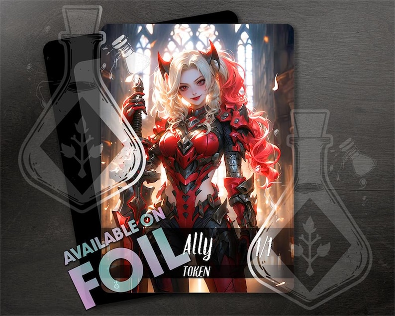 Ally Token 1/1 | RED | Anime Waifu Battle Armor Full Art - Etsy