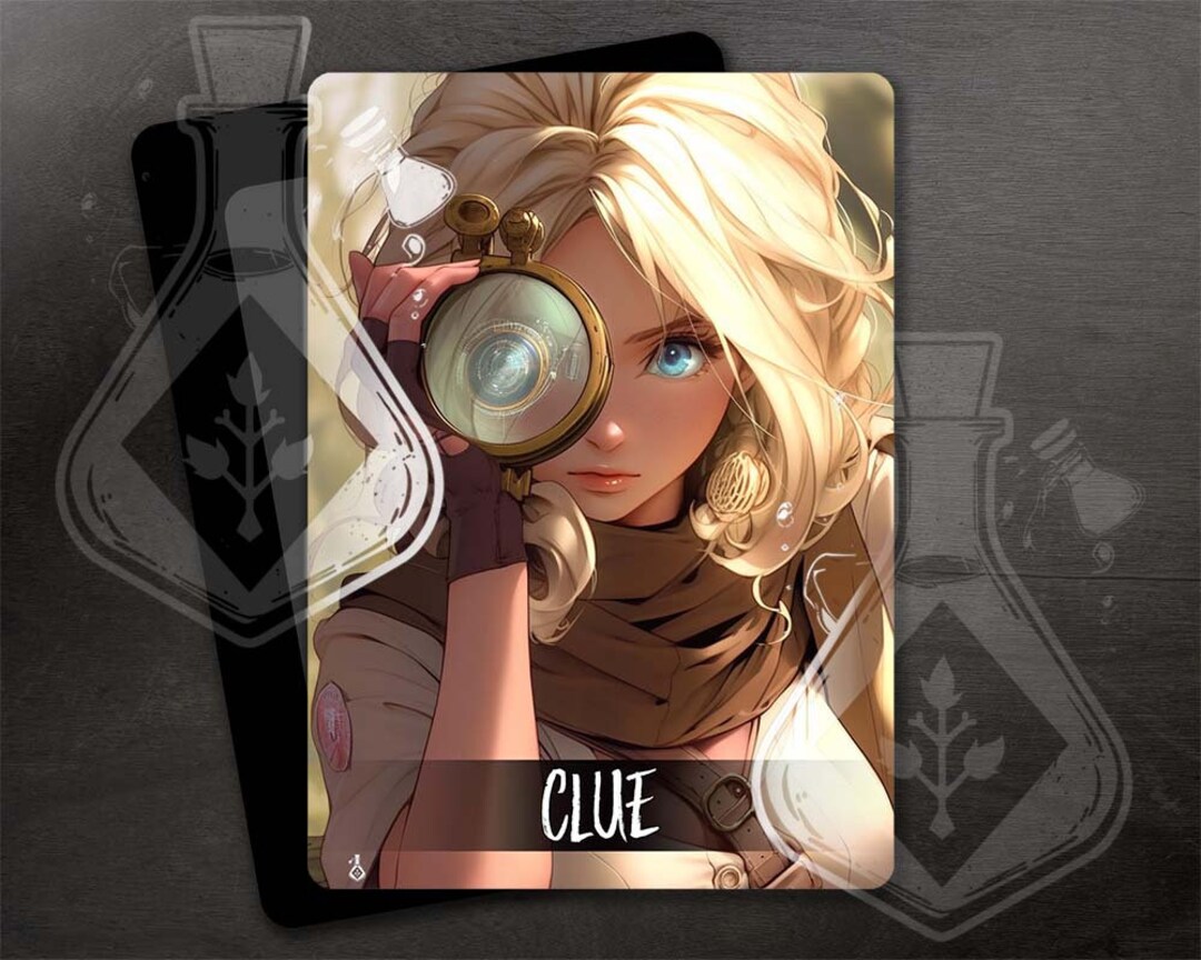 CLUE Token for TCG - Full Custom Art -green Waifu - Beaitiful Explorer ...