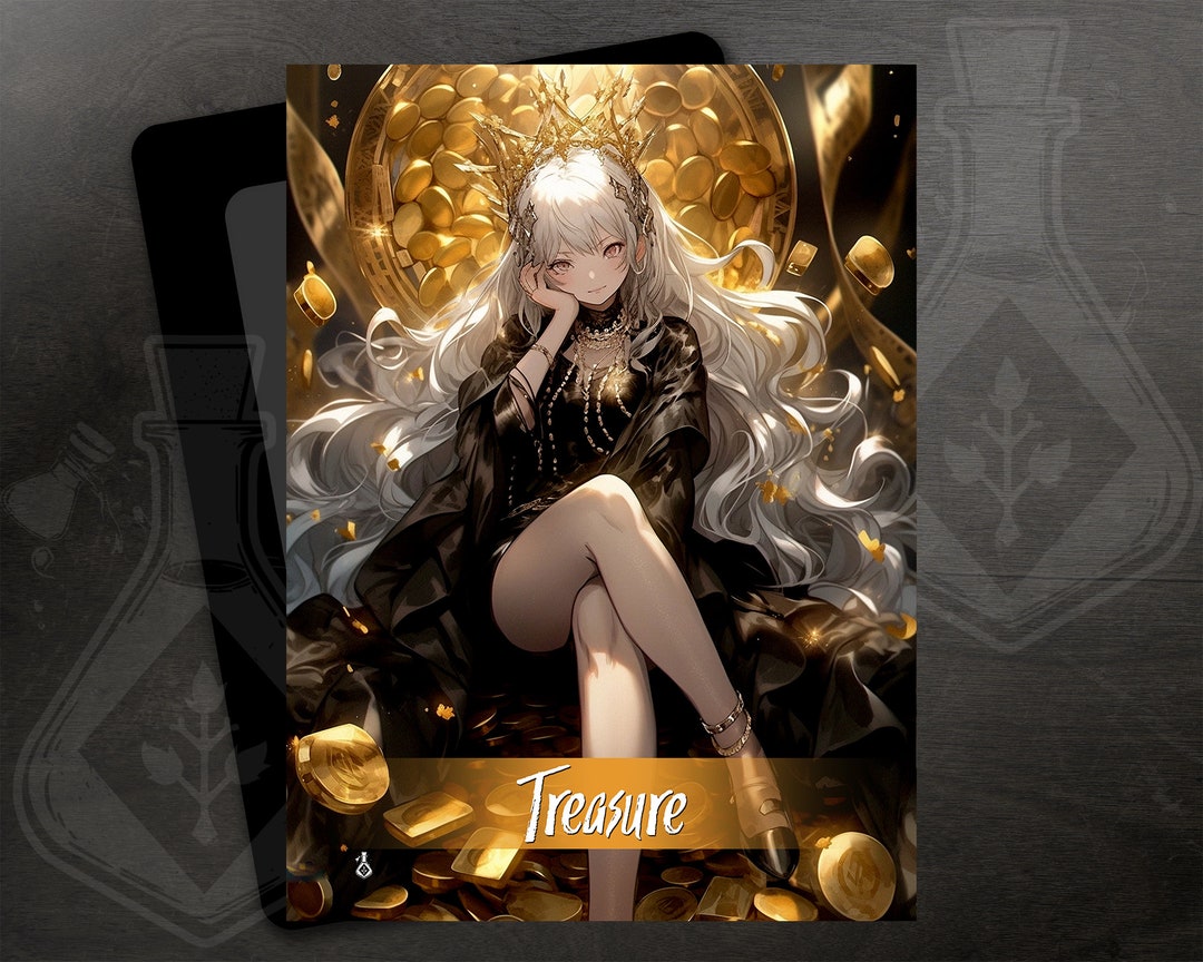 TREASURE Token for TCG Full Custom Art GOLDEN Queen Goddess Throne of ...