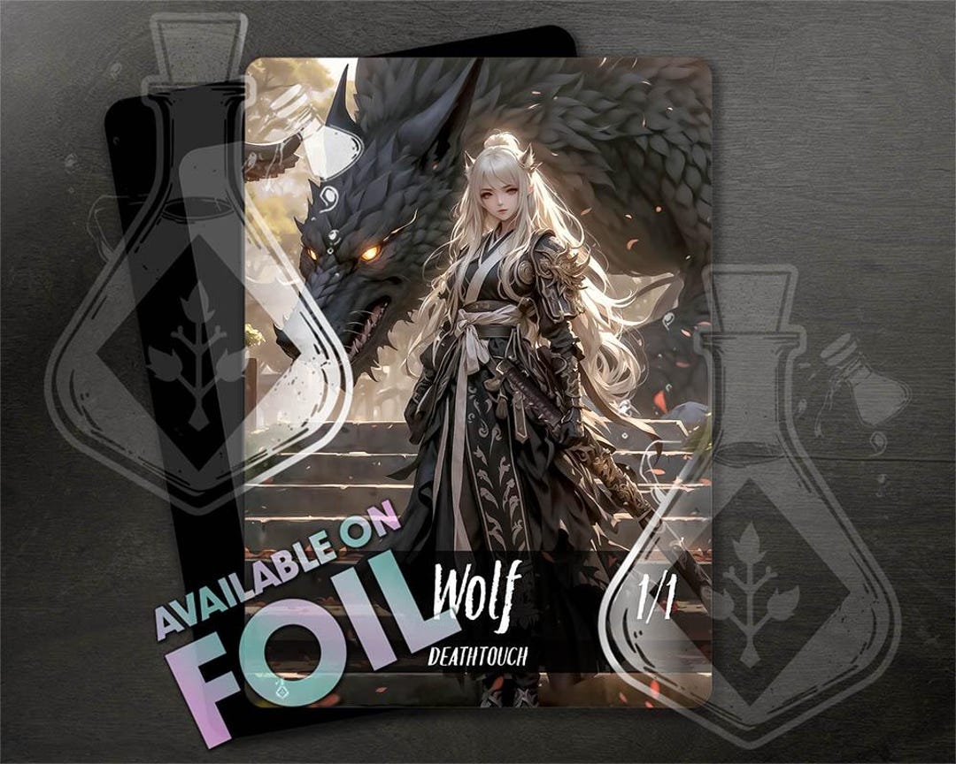 WOLF With Deathtouch TOKEN 1/1 - Gorgeous Full Custom Art - Anime Waifu ...
