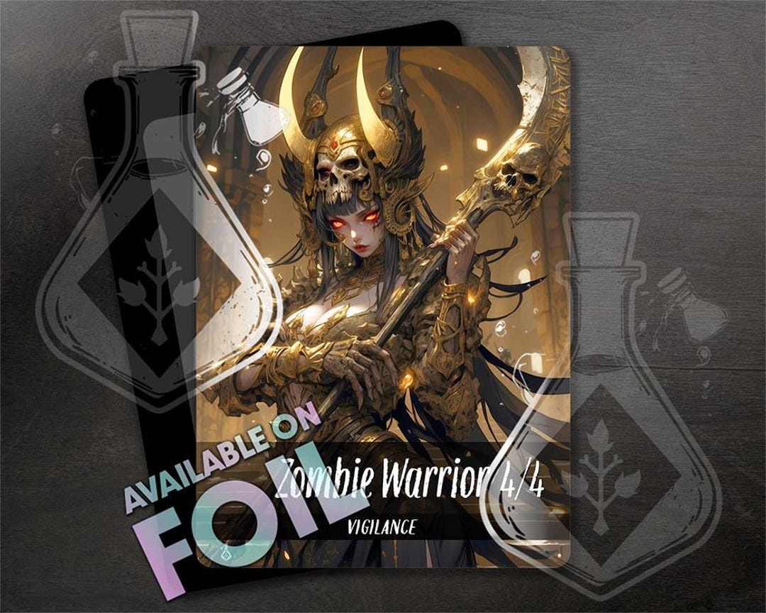 ZOMBIE Warrior TOKEN 4/4 - Full Custom Art - Anime Waifu Token ...