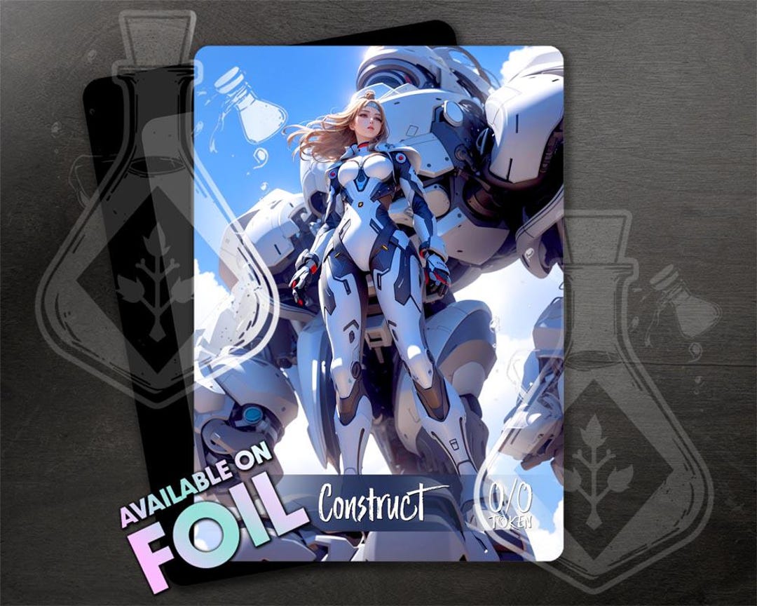 CONSTRUCT Token for TCG Full Custom Art Waifu Mech Pilot Anime BLUE - Etsy