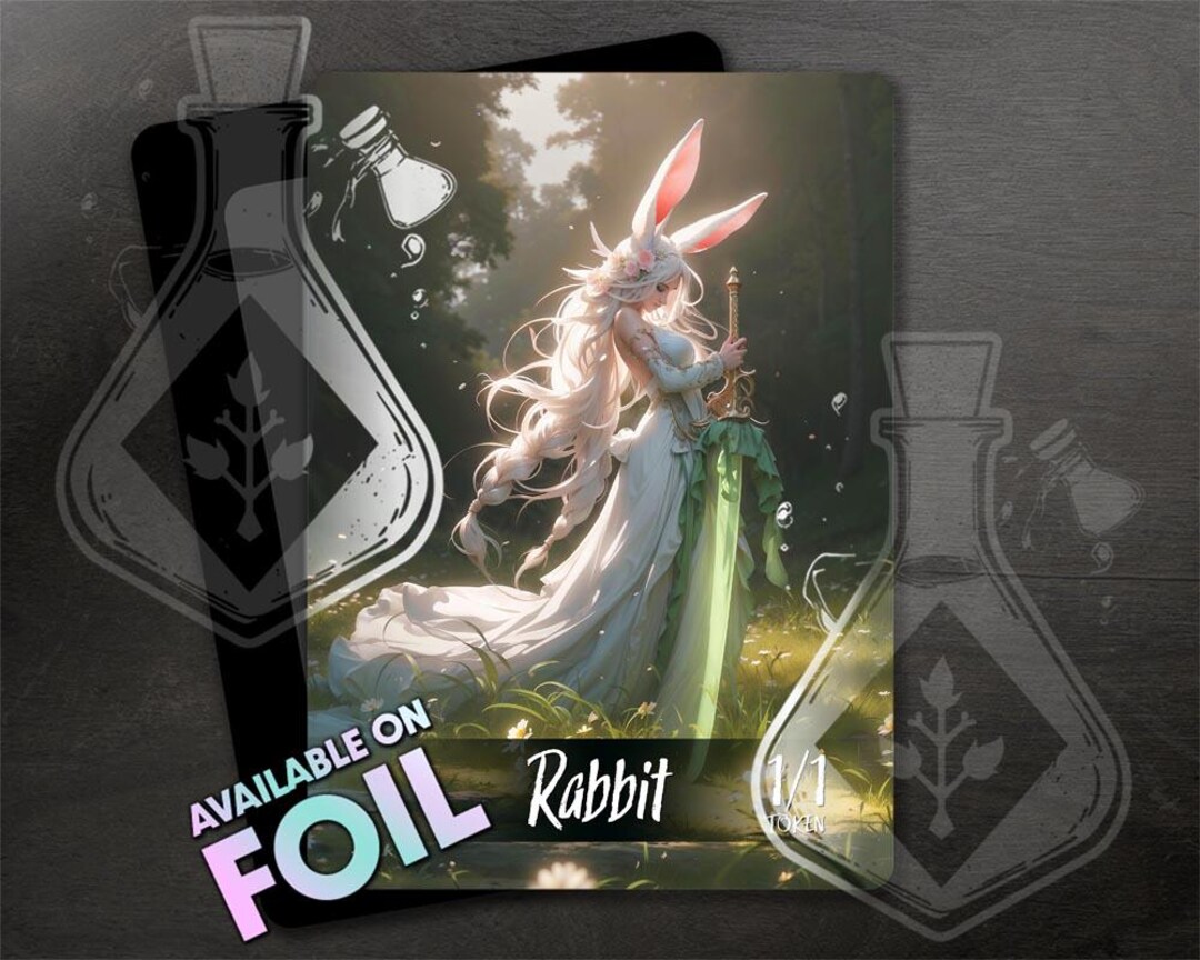 RABBIT TOKEN - Full Custom Art - Anime Waifu Token - Gorgeous Bunny ...