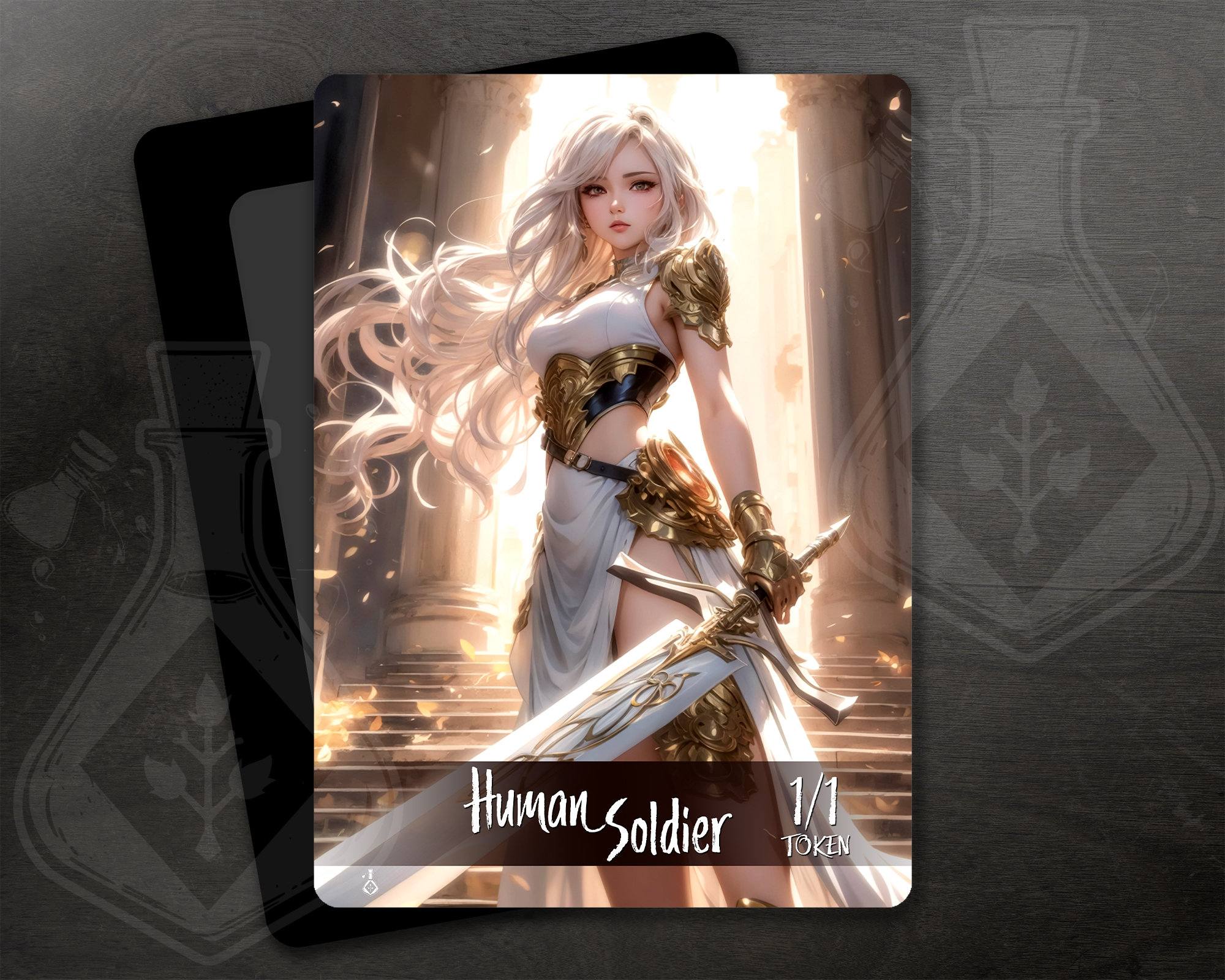 Human Soldier Token for TCG Full Custom Art Red Waifu - Etsy