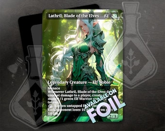 Lathril, Blade of the Elves anime Version MTG Proxy Custom Card, Full ...