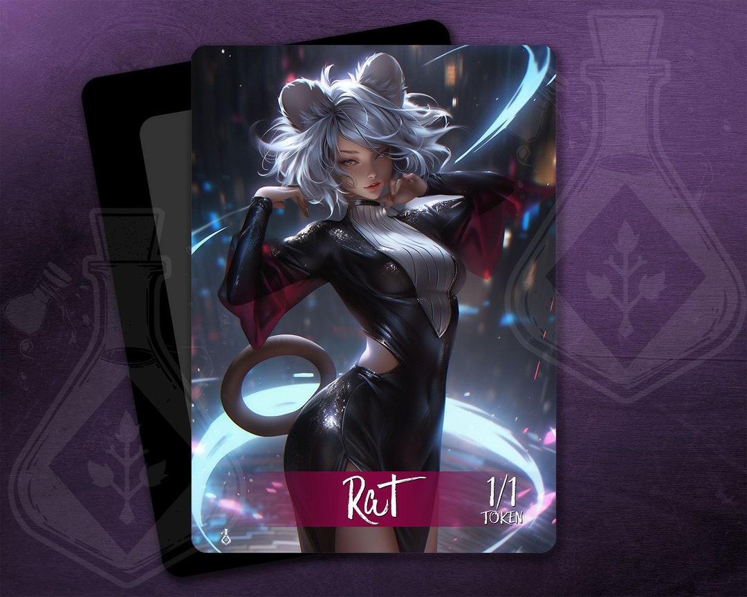 RAT Token for TCG Full Custom Art Cute Waifu Rat Token Cute Ears - Etsy