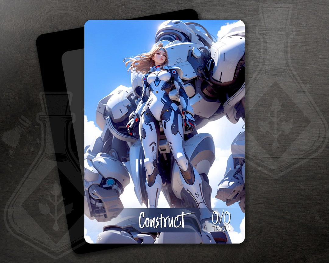 CONSTRUCT Token for TCG Full Custom Art Waifu Mech Pilot Anime BLUE - Etsy