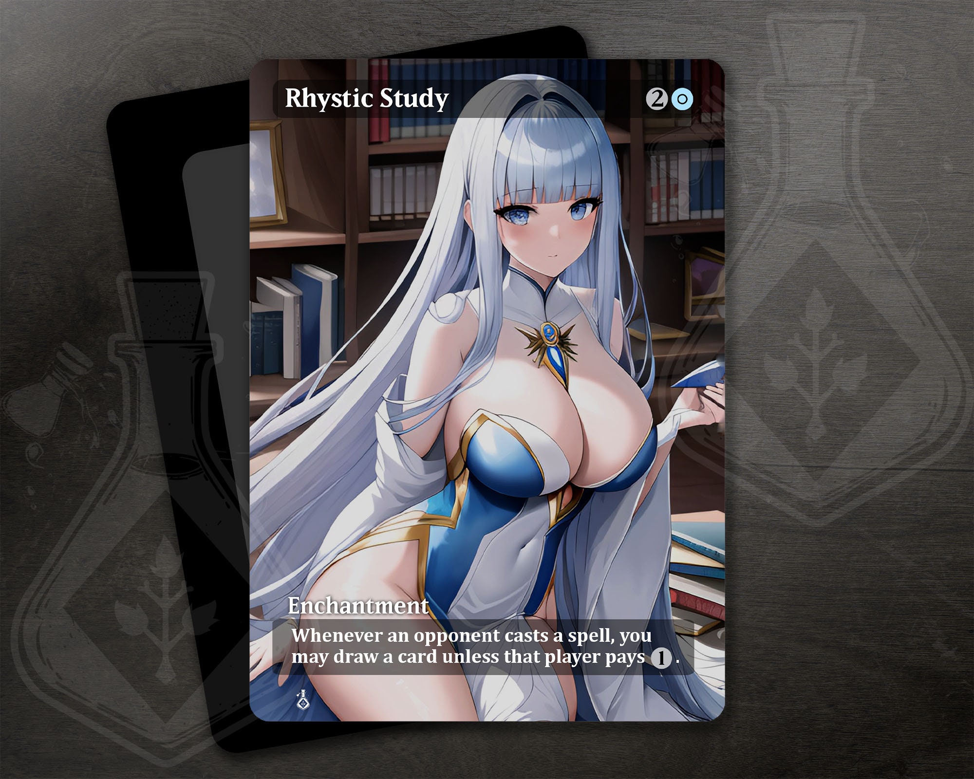 Rhystic Study Gorgeous Alternate Full Custom Art Waifu - Etsy