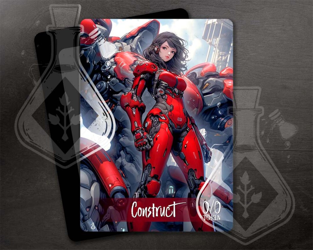 CONSTRUCT Token for TCG Full Custom Art Waifu Mech Pilot Anime RED - Etsy