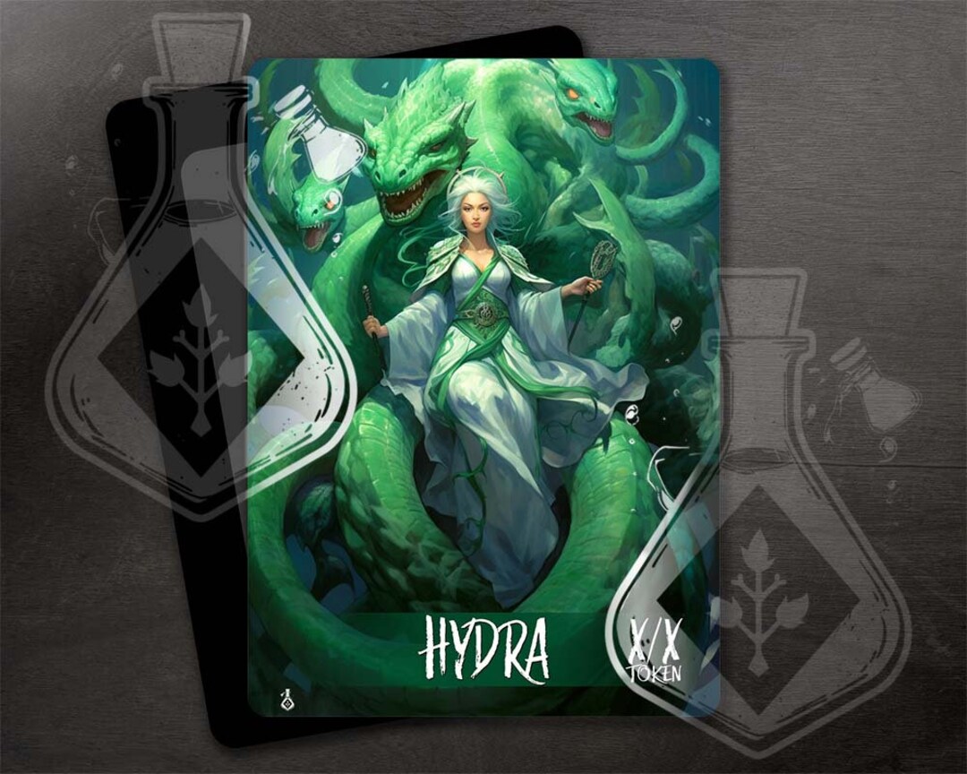 HYDRA Token for TCG Full Custom Art Beautiful Hydra Queen, Green ...