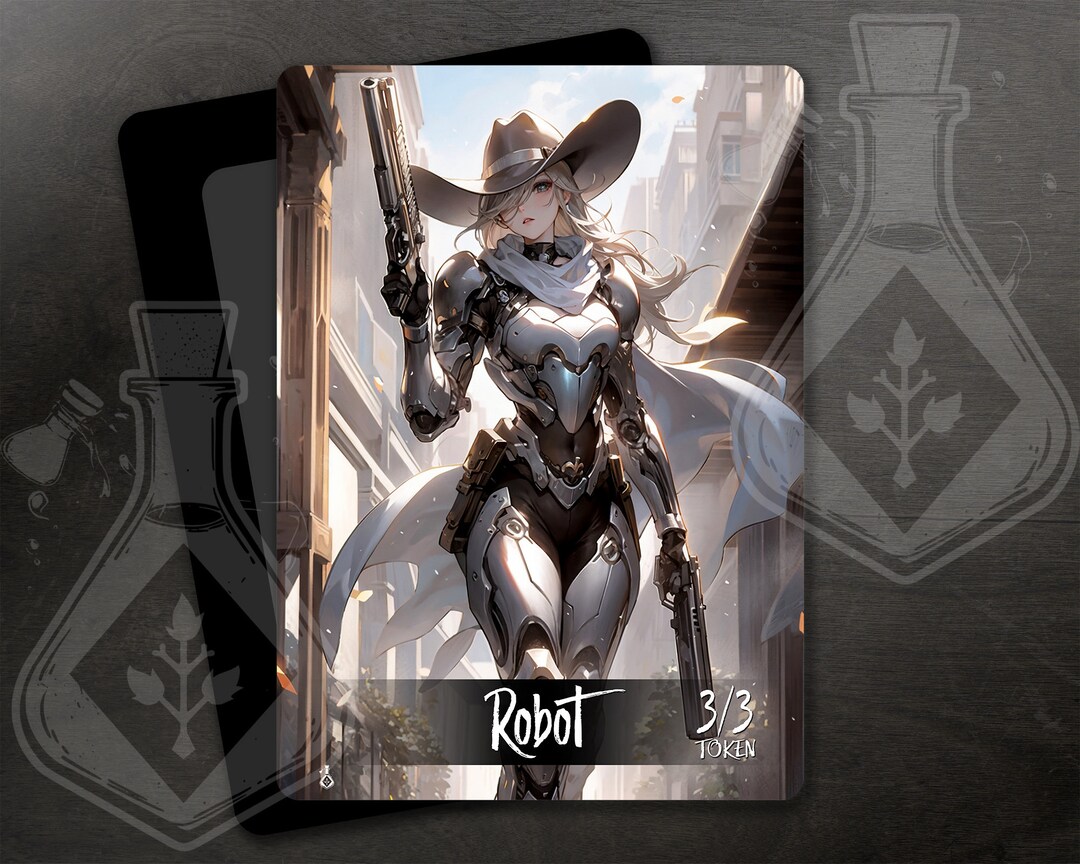 Robot Token for TCG Full Custom Art Anime Waifu Sleek Robot Enforcer ...