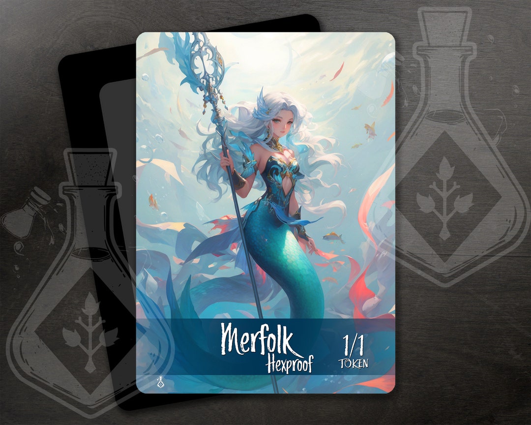 Merfolk With Hexproof Token for TCG Full Custom Art Ocean Guardian ...