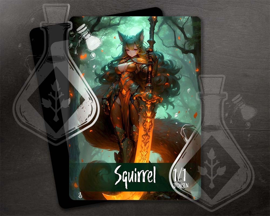 Squirrel Token for TCG - Full Custom Art - Legant Squirrel Fighter ...