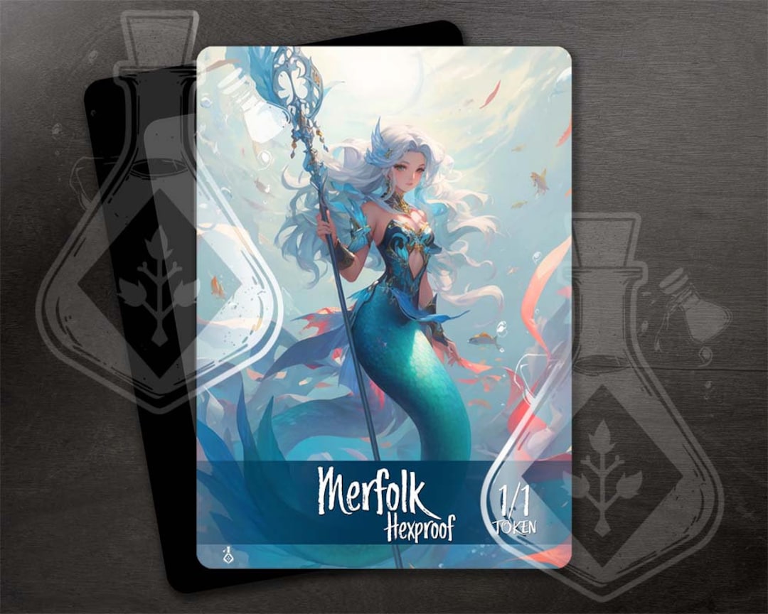 Merfolk With Hexproof Token for TCG - Full Custom Art - Ocean Guardian ...