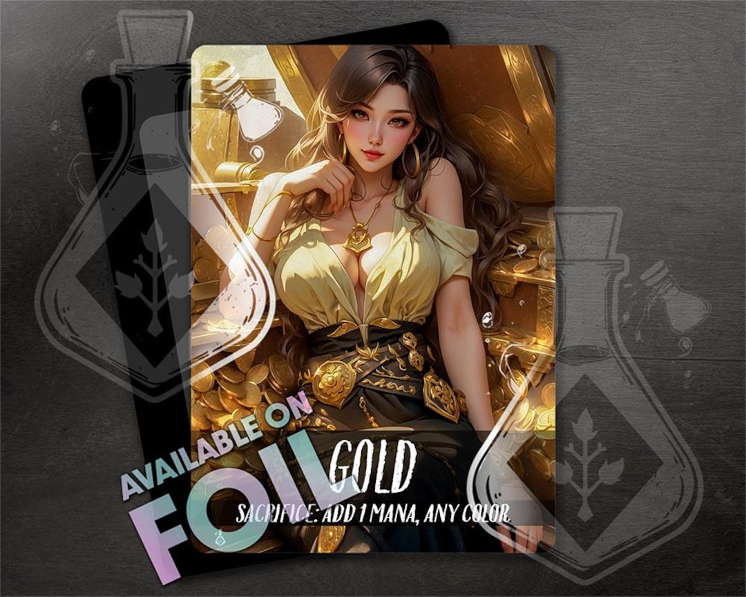 GOLD Token for TCG - Full Custom Art - Anime Waifu - Radiant Golden ...