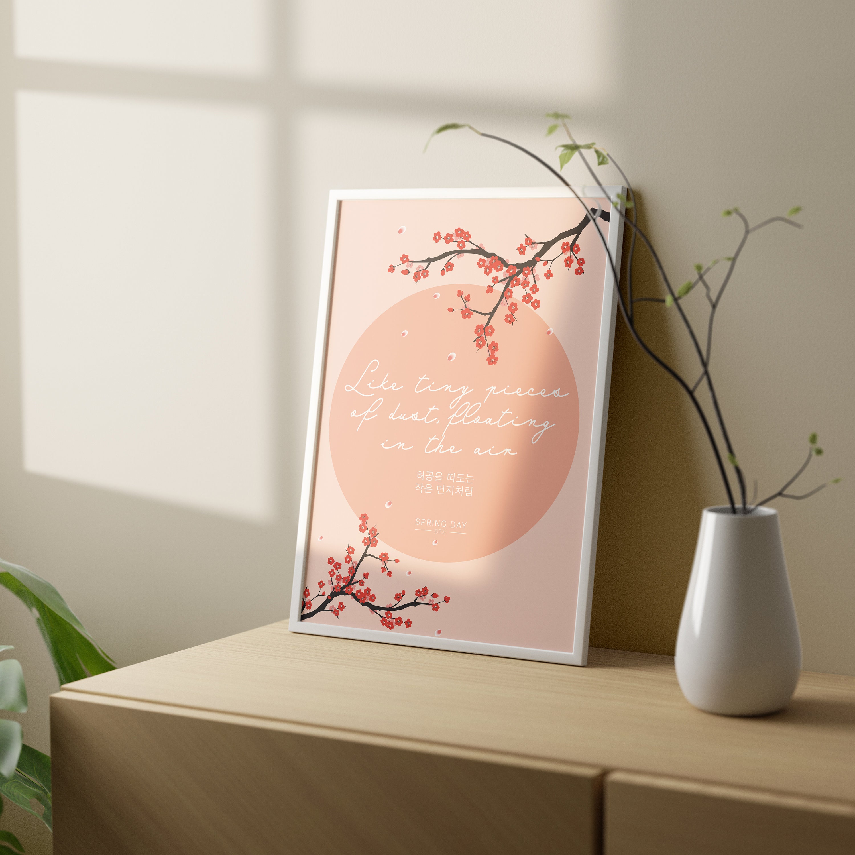 BTS Poster: Spring Day Digital Print 방탄소년단 Spring Day Wall Art K-pop ...