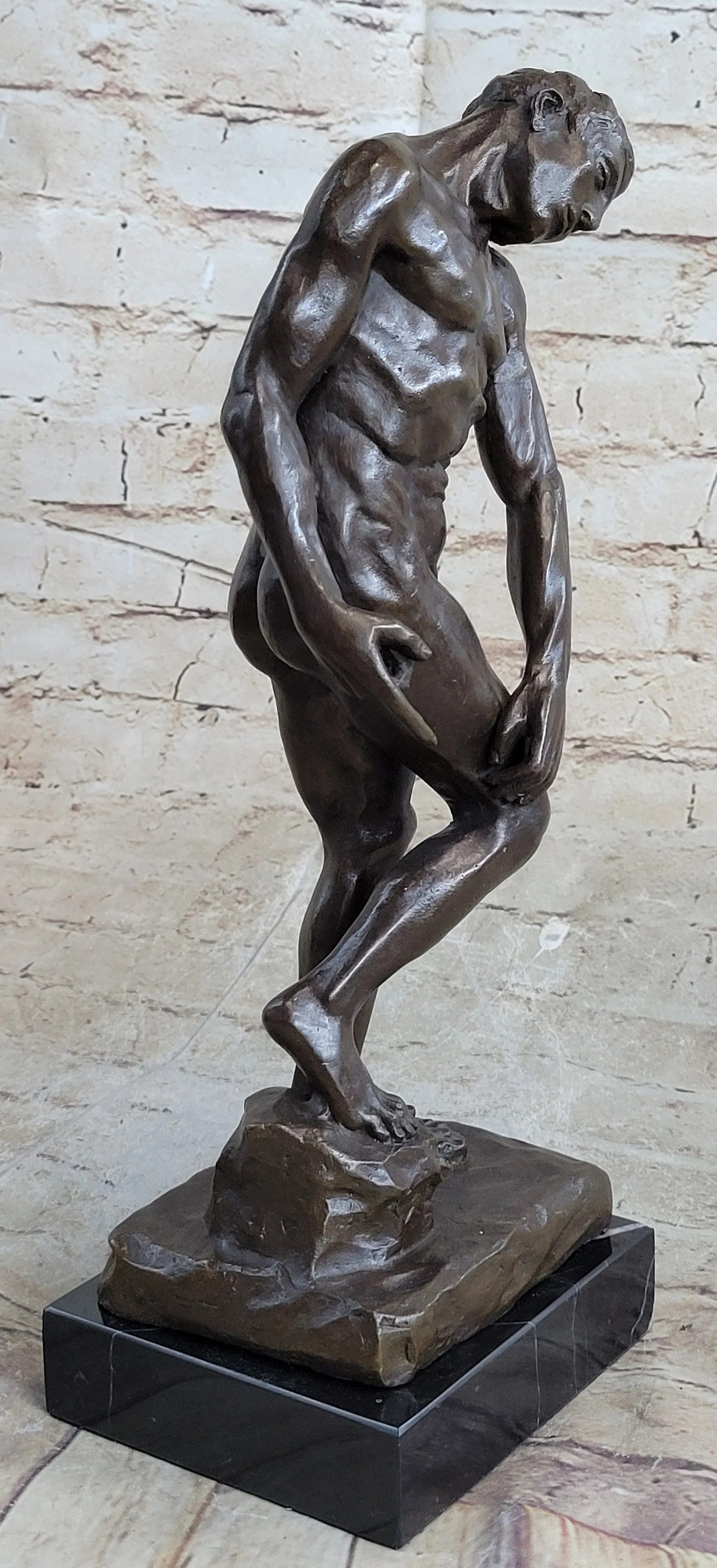 Adam Sculpture After Rodin Figure Bronze Statue - Etsy