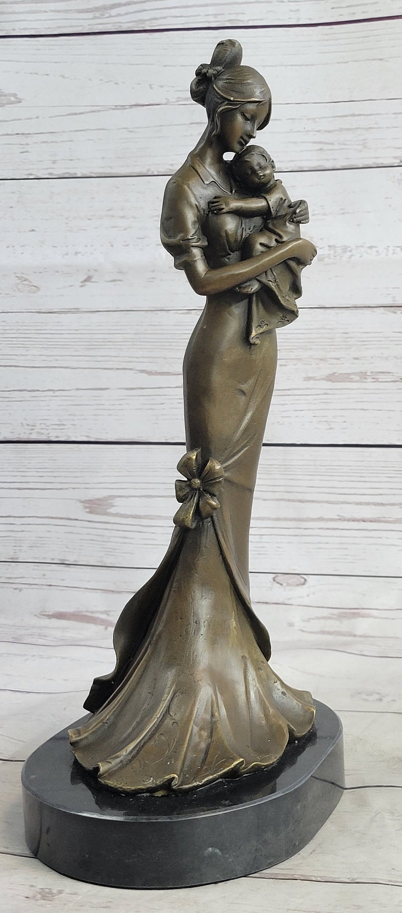 Mother Holding Baby Child Bronze Statue Sculpture Figure - Etsy
