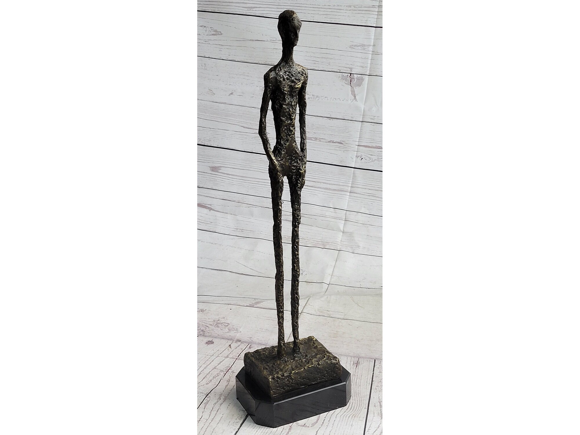 Standing Tall Man Gia Stick Figurine Bronze Sculpture Statue Decor - Etsy
