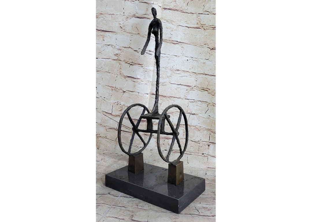 The Chariot Stick Figure Bronze Sculpture Statue Surrealist Decor After ...