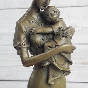 Mother Holding Baby Child Bronze Statue Sculpture Figure - Etsy