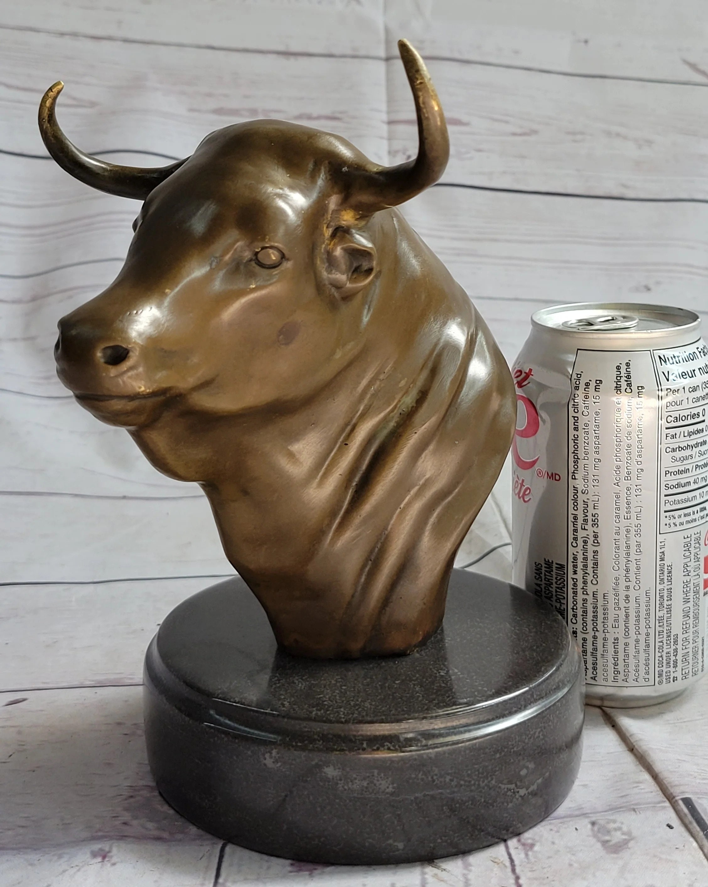 Bull Head Bronze Metal Bust Sculpture Statue Figure - Etsy