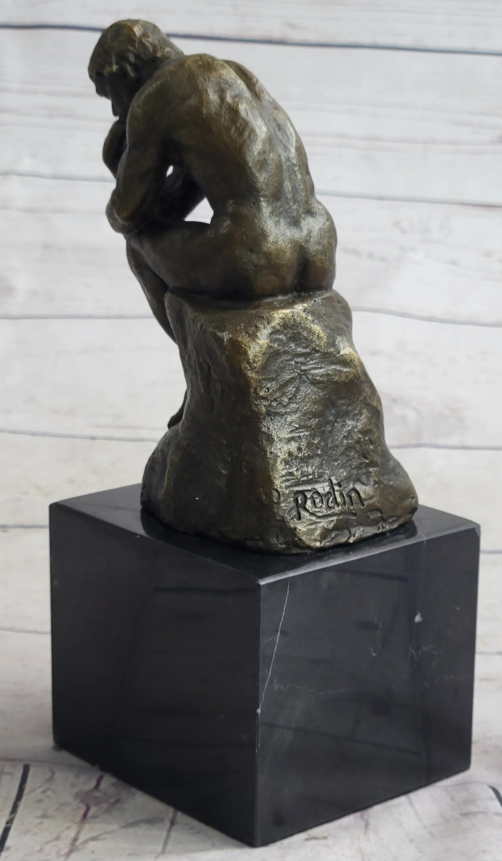 The Thinker Rodin Thinking Man Male Figure Bronze Sculpture - Etsy