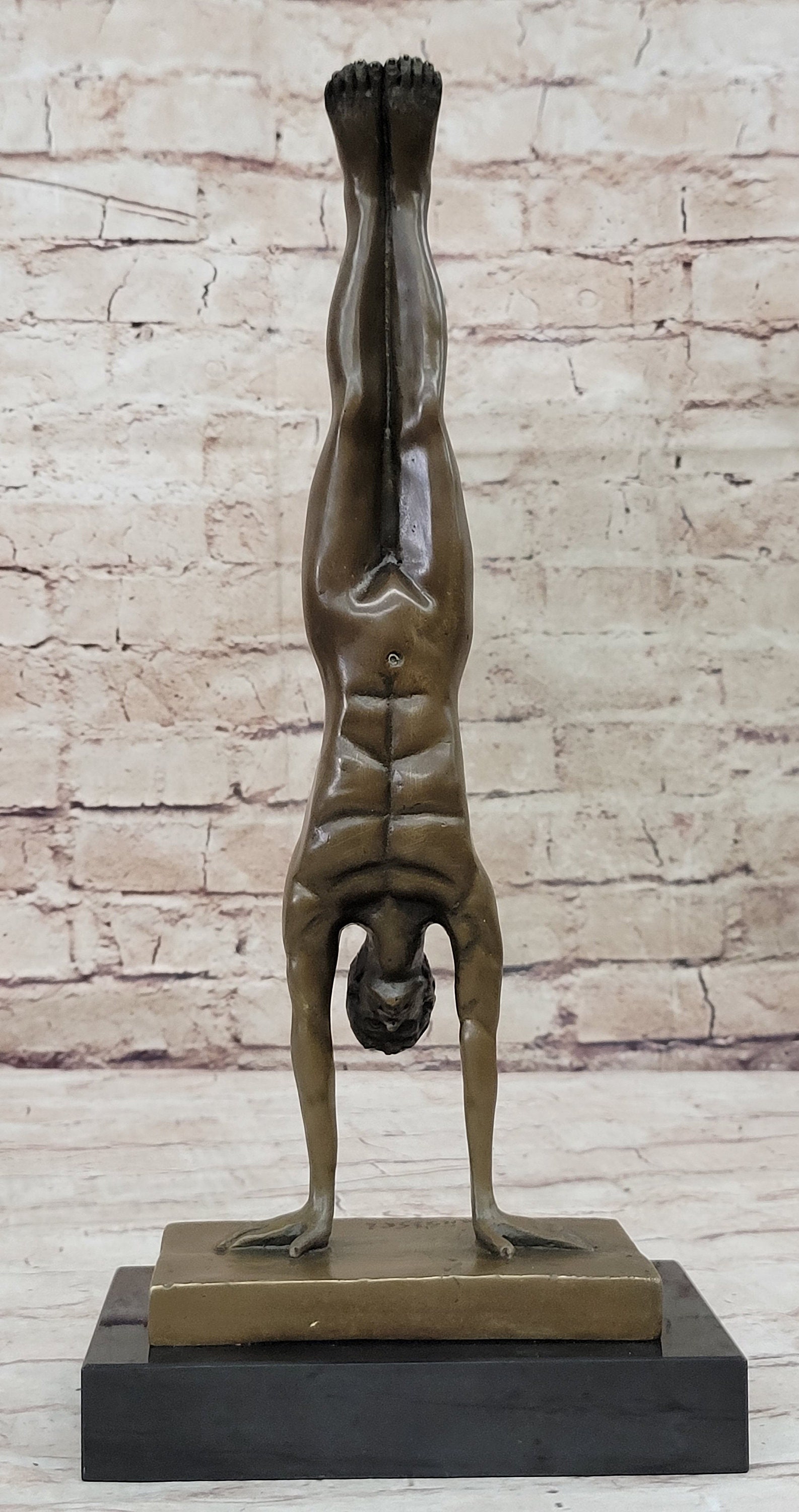 Athlete Muscular Male Doing Handstand Bronze Statue Figurine - Etsy