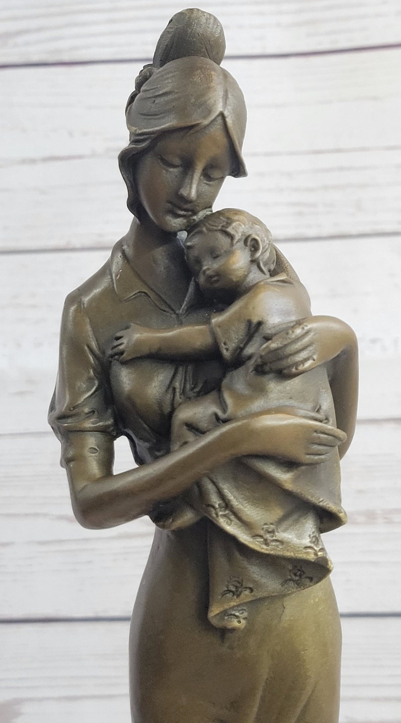 Mother Holding Baby Child Bronze Statue Sculpture Figure - Etsy