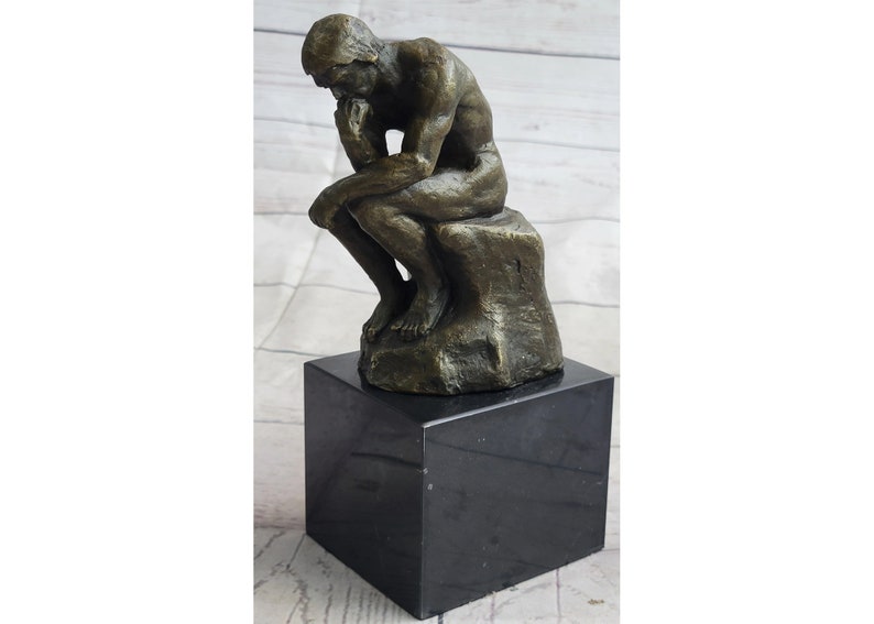 The Thinker Rodin Thinking Man Male Figure Bronze Sculpture - Etsy