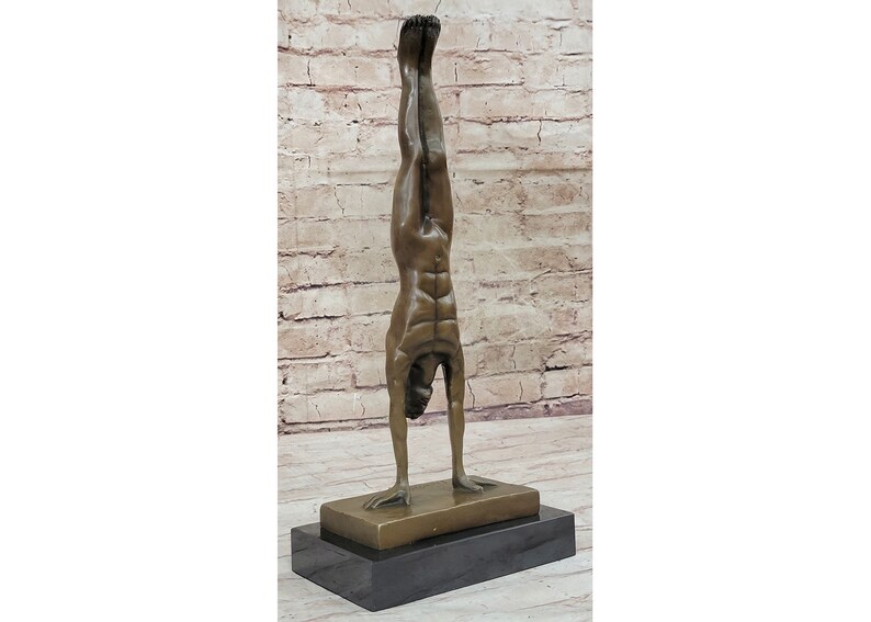 Athlete Muscular Male Doing Handstand Bronze Statue Figurine - Etsy
