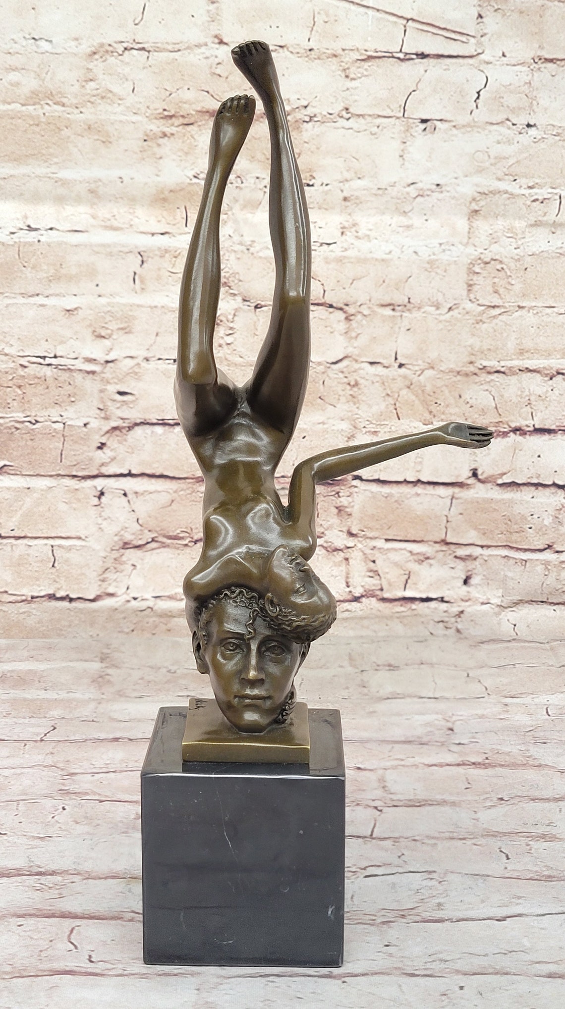 Surrealist Bronze Sculpture of Upside Down Female Figure Conjoined Head ...