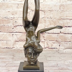 Surrealist Bronze Sculpture of Upside Down Female Figure Conjoined Head ...