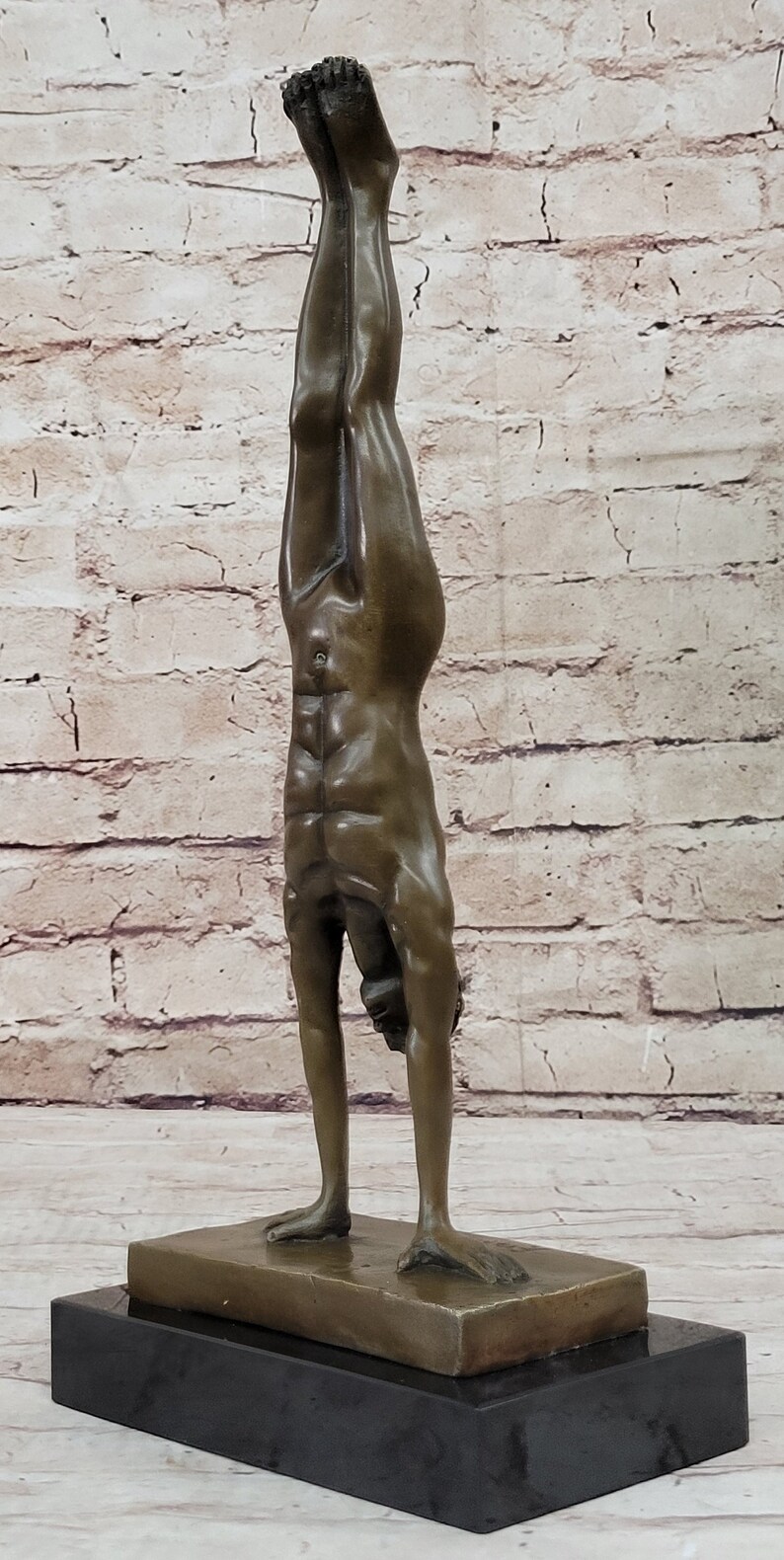 Athlete Muscular Male Doing Handstand Bronze Statue Figurine - Etsy