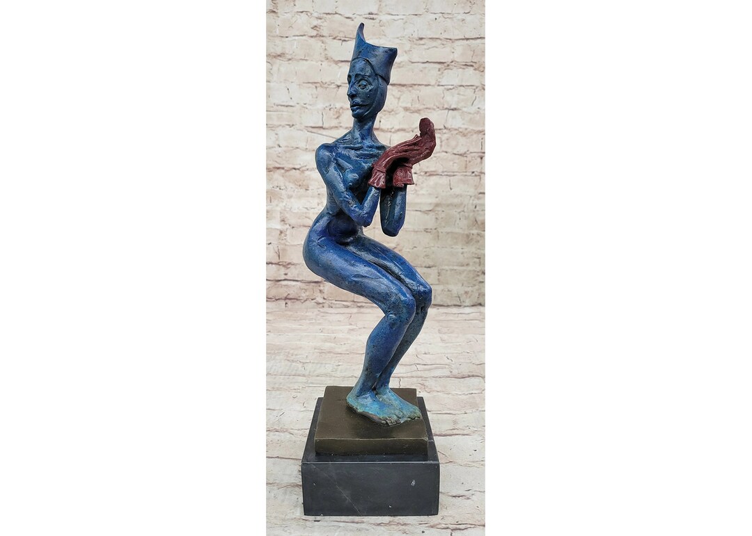 Genuine Bronze Jester Clown Sculpture Figurine Abstract Art - Etsy