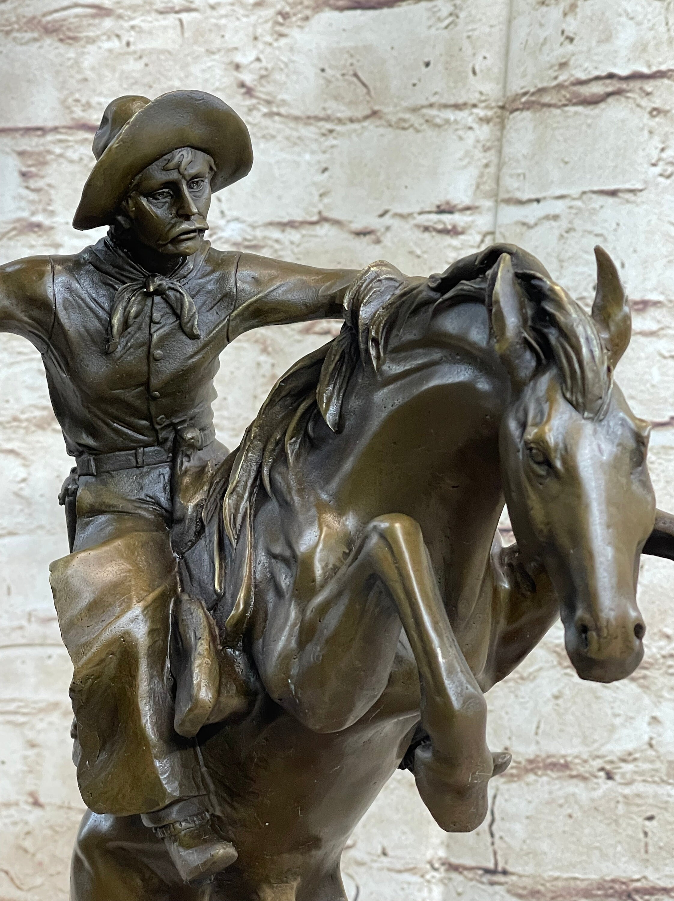 Bronco Buster. Cowboy Bronze Sculpture Figure - Etsy