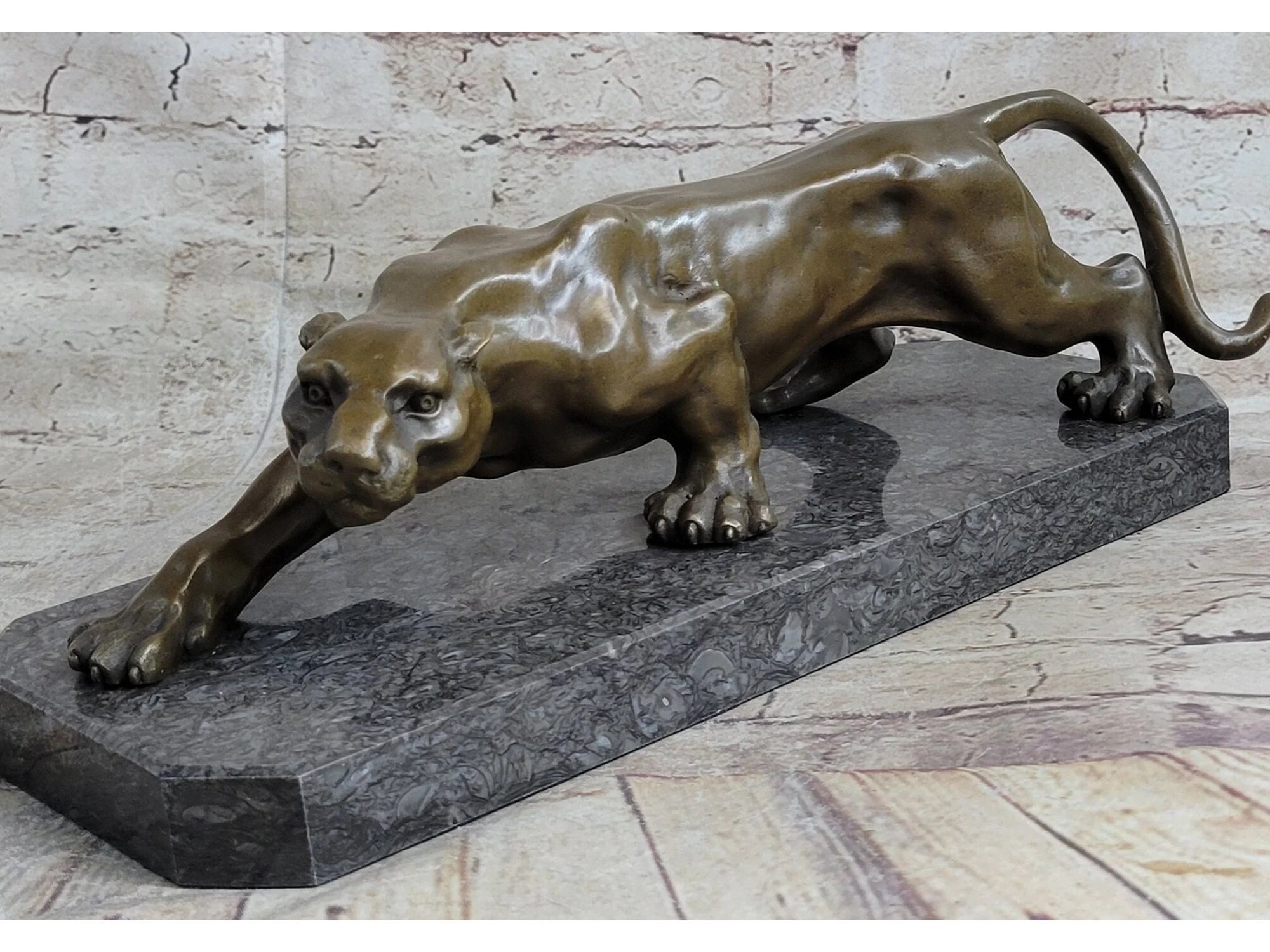 Panther Puma Bronze Statue Sculpture Figurine - Etsy