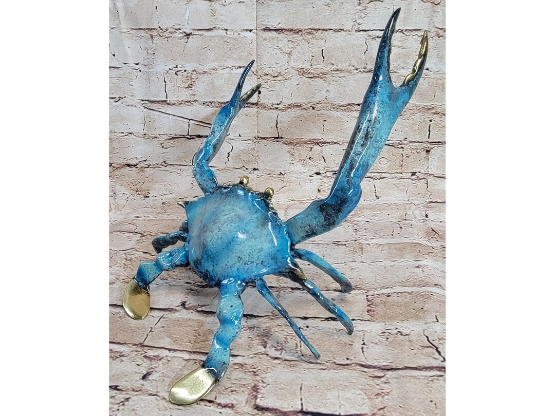 Blue Crab Statue Figurine Original Art Glazed Colorful Patina Bronze - Etsy