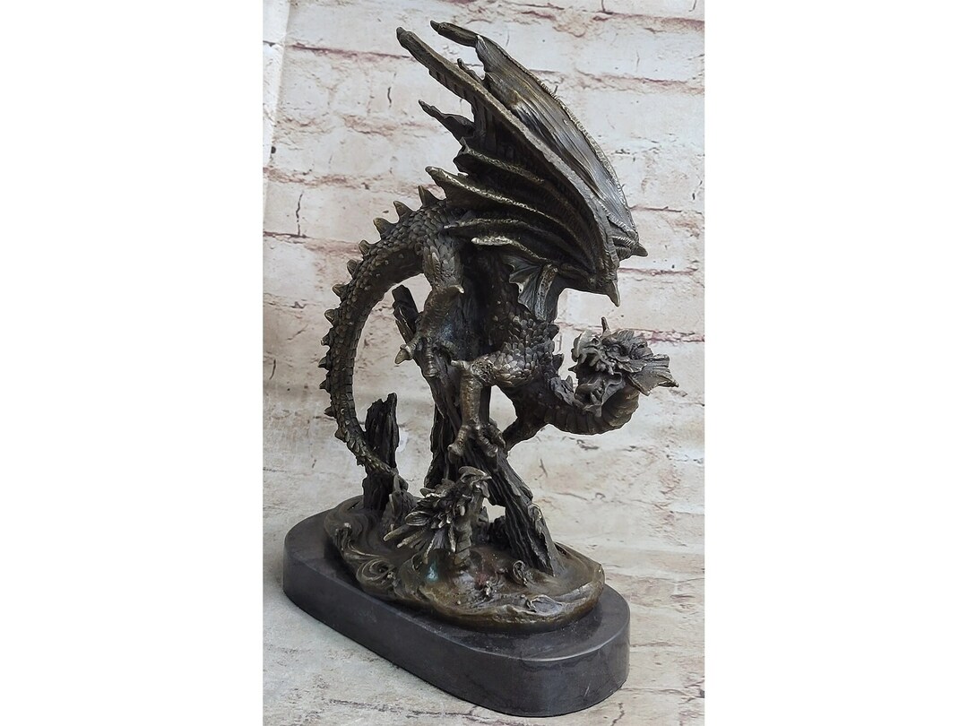 Dragon Statue Asia Art Bronze Sculpture Wyvern Figure - Etsy