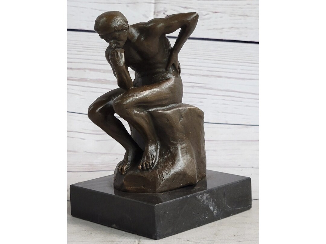 The Thinker Rodin Thinking Man Male Bronze Sculpture Figure - Etsy