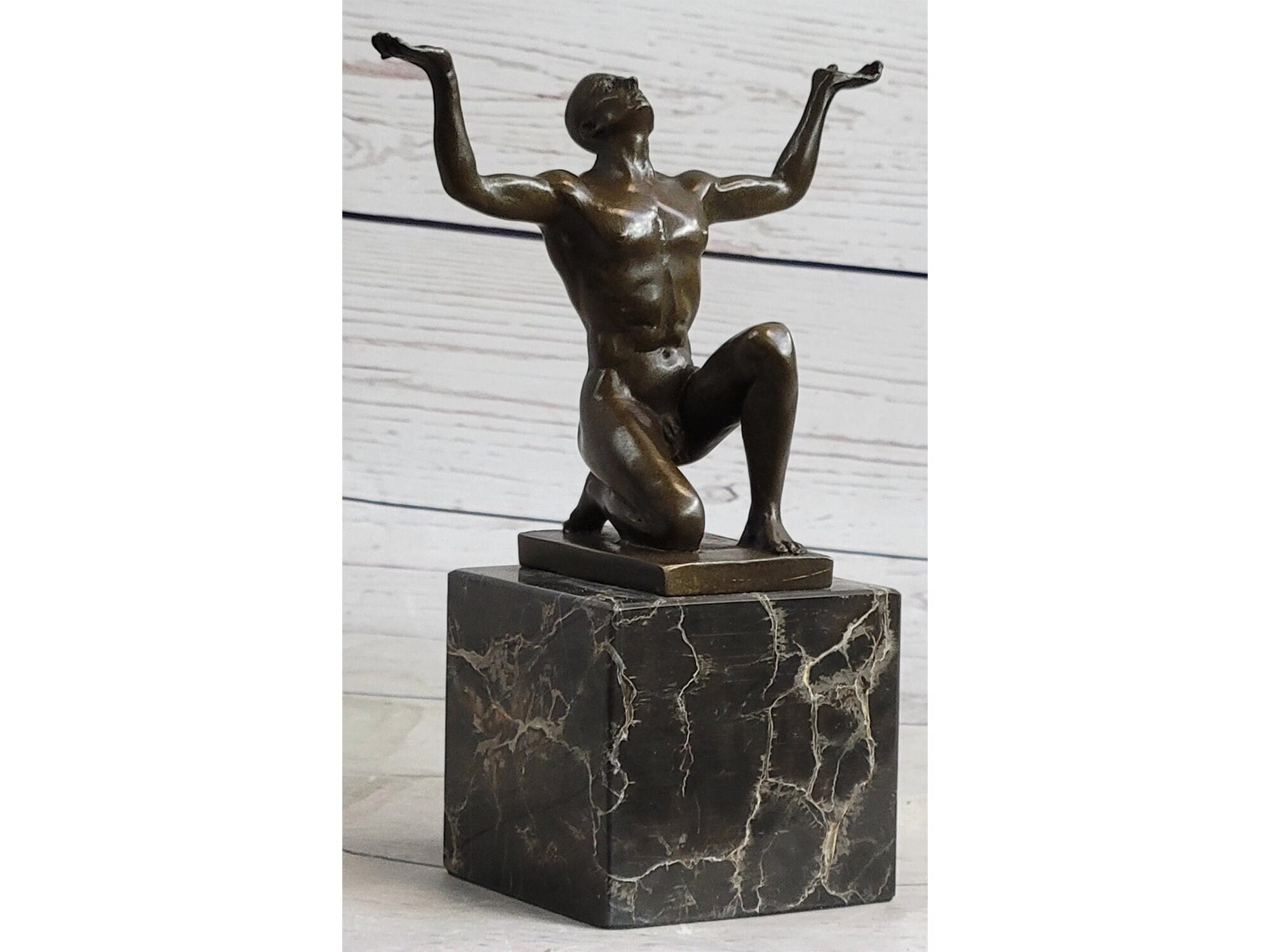 Modern Art Male Athlete Bronze Sculpture Figure - Etsy