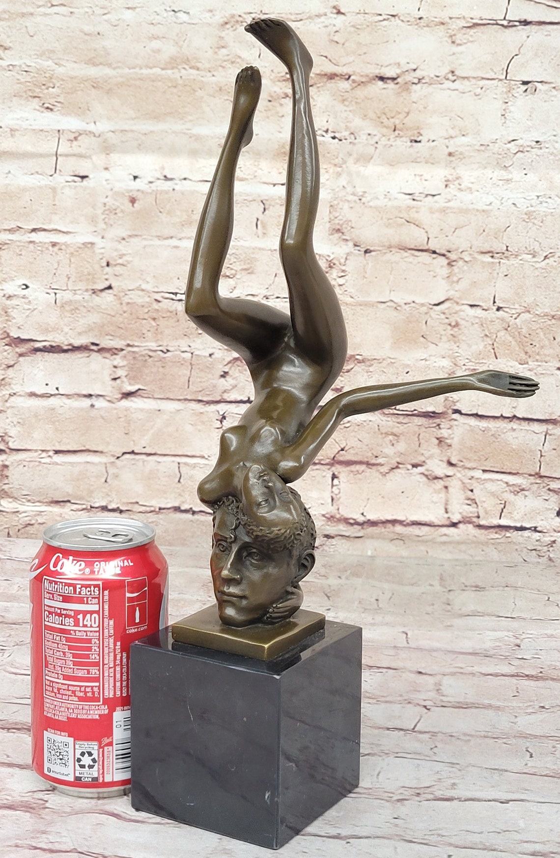 Surrealist Bronze Sculpture of Upside Down Female Figure Conjoined Head ...